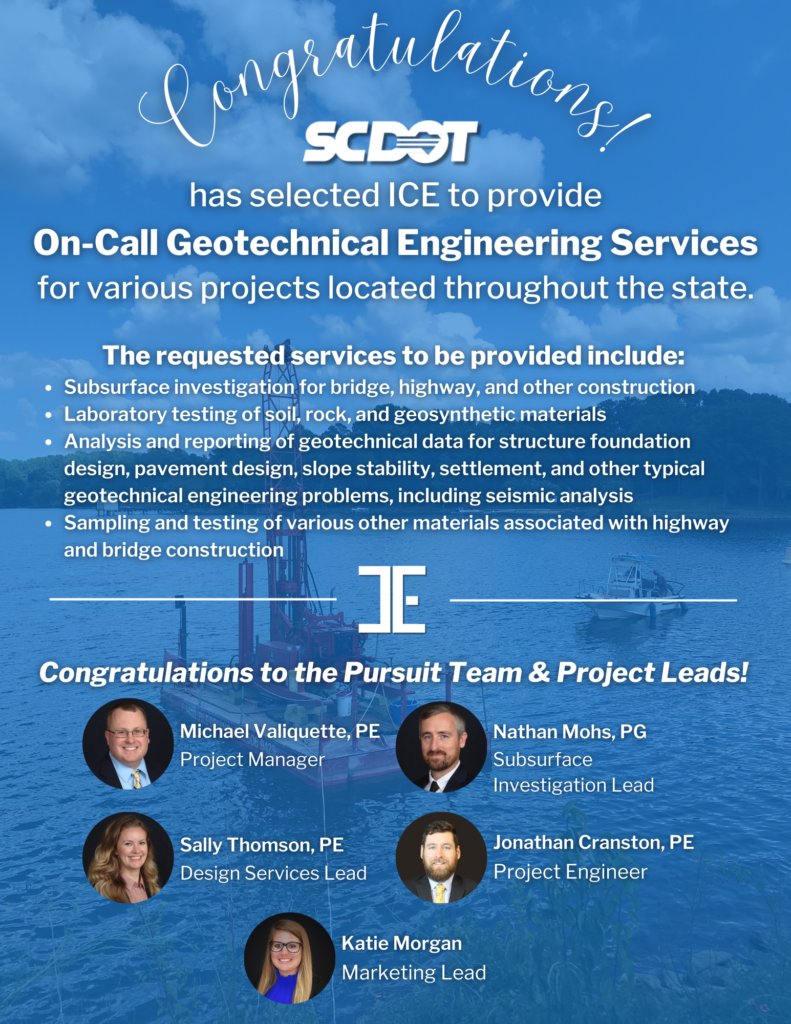ICE Wins On-Call Geotechnical Services - ICE, Civil Engineering, Infrastructure Firm